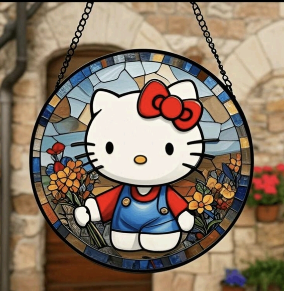 Hello Kitty | Accents | Hello Kitty Acrylic Floral Bunches Suncatcher ...